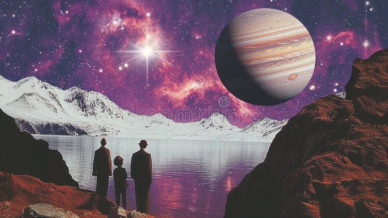 People Standing at a Lake in a Park in a Dream Realm Filled with ...