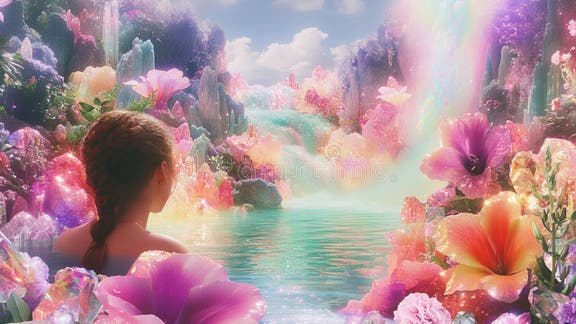 Girl in Magical Wonderland Astral Paradise, Beautiful Utopia, Ethereal ...