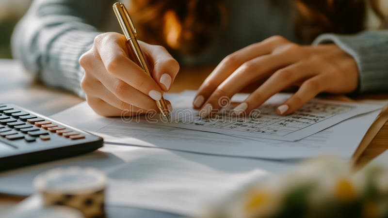 Woman Paying Income Taxes, Payroll Taxes, Corporate Taxes, Doing Tax ...