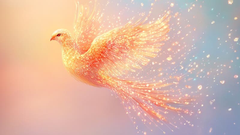 A Celestial Phoenix Rising from the Ashes Symbolizing Peace, Purity ...