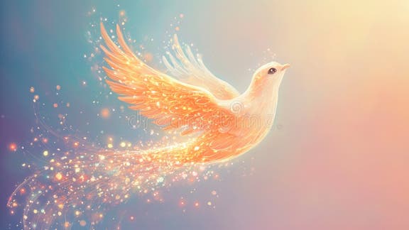 A Celestial Phoenix Rising from the Ashes Symbolizing Peace, Purity ...