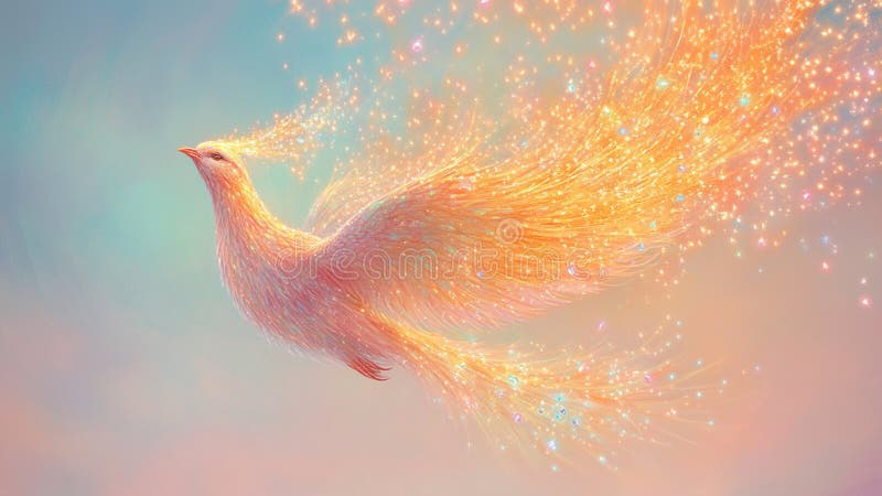 A Celestial Phoenix Rising from the Ashes Symbolizing Peace, Purity ...