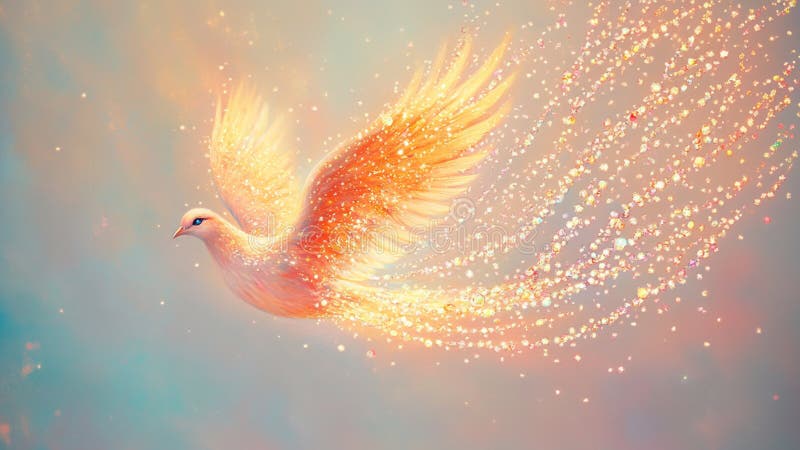 A Celestial Phoenix Rising from the Ashes Symbolizing Peace, Purity ...