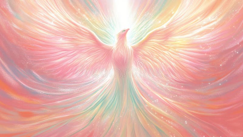 A Phoenix in Pastel Colors Rising from the Ashes, Resurrection ...