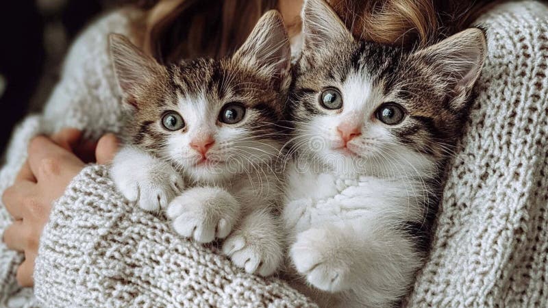 Two Extremely Adorable Siblings Baby Kitty Cats Being Hold and Hugged ...
