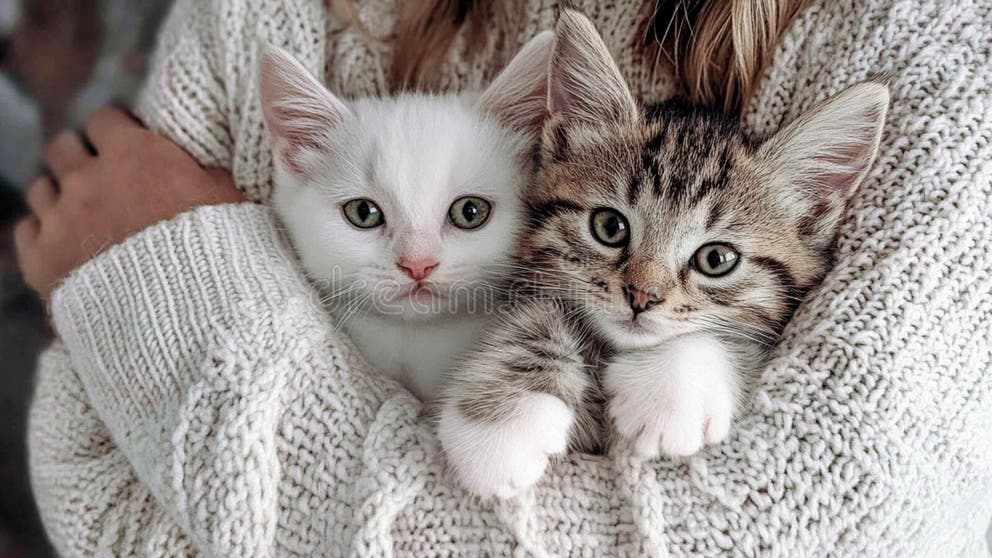 Two Extremely Adorable Siblings Baby Kitty Cats Being Hold and Hugged ...