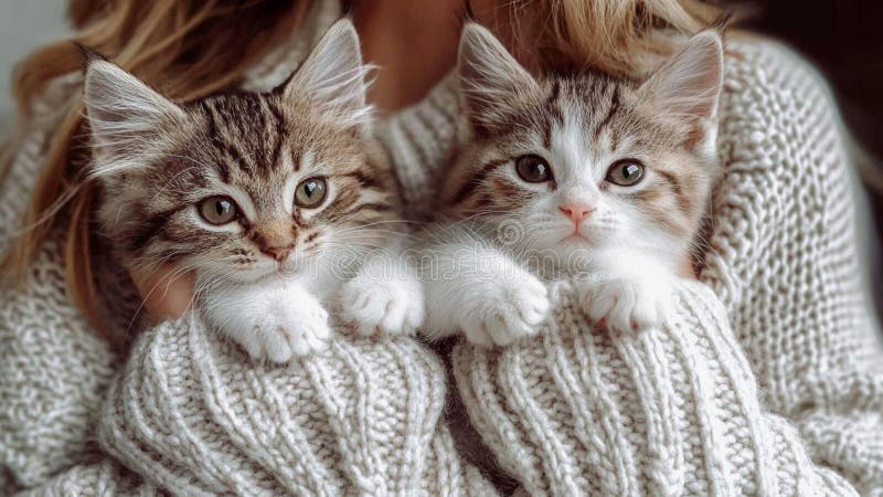 Two Extremely Adorable Siblings Baby Kitty Cats Being Hold and Hugged ...