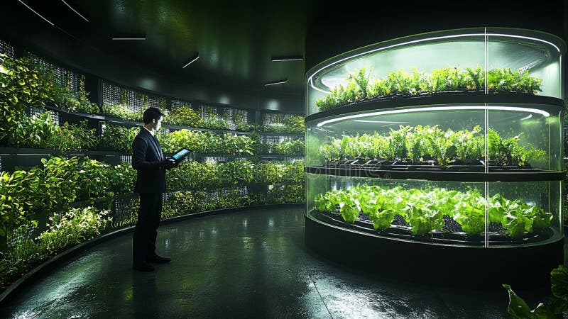 Green Plants Being Studied in an Extraterrestrial Greenhouse in a High ...