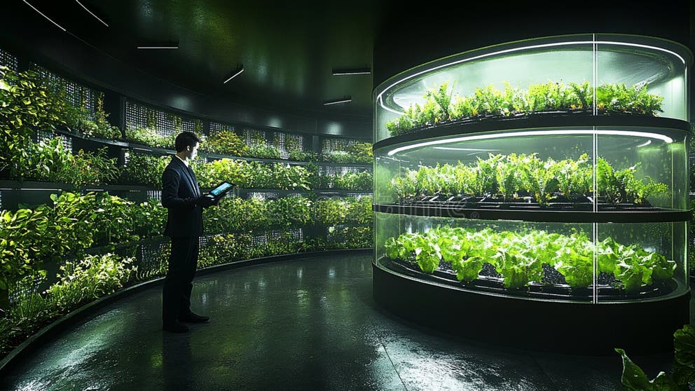 Green Plants Being Studied in an Extraterrestrial Greenhouse in a High ...