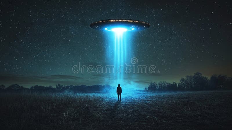 A Man Being Abducted by an Extraterrestrial UFO Starship Spaceship by a ...
