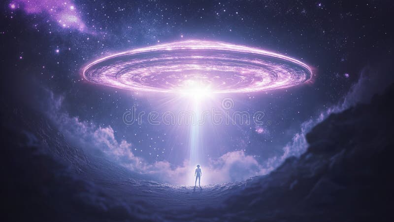 Celestial Glowing White Tractor Beam Stock Illustrations – 3 Celestial ...