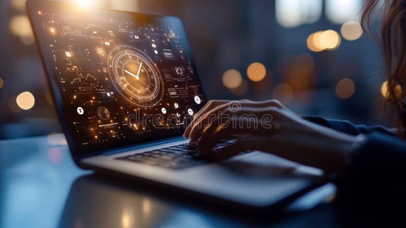 Digital Holographic Clock Icon Stock Photos - Free & Royalty-Free Stock ...