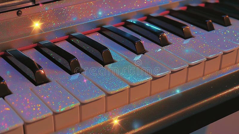 A Shimmery, Glittery, Scintillating, Iridescent Piano Keyboard Stock ...