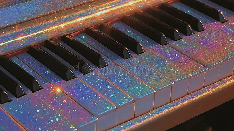 A Shimmery, Glittery, Scintillating, Iridescent Piano Keyboard Stock ...