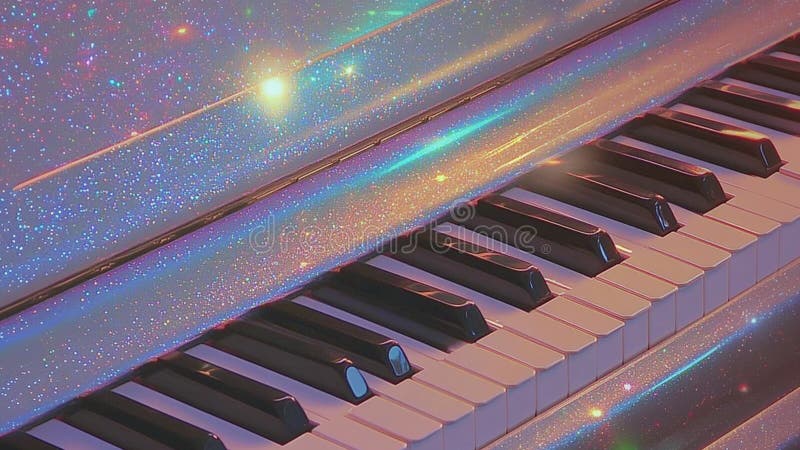 A Shimmery, Glittery, Scintillating, Iridescent Piano Keyboard Stock ...