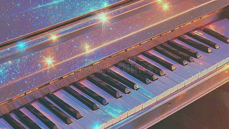 A Shimmery, Glittery, Scintillating, Iridescent Piano Keyboard Stock ...