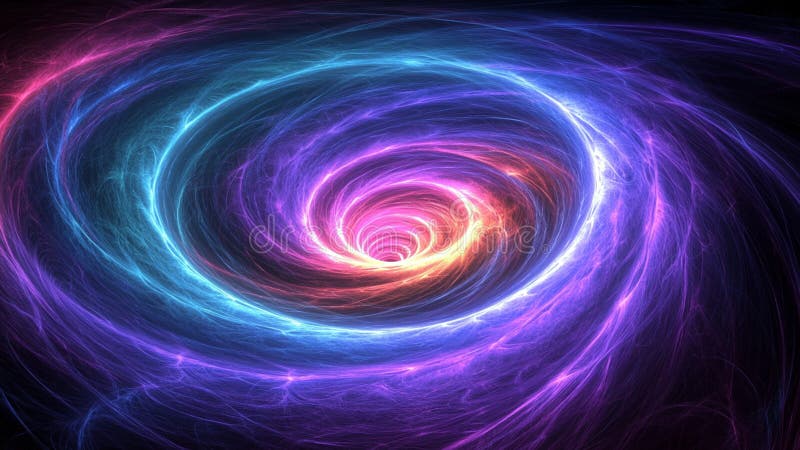 A Colorful Vortex Spiral Made of Cosmic Energy in a Black Deep Space ...