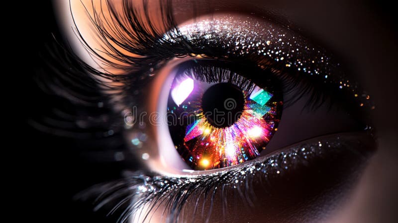 A Beautiful Alien Woman Feminine Scintillating Crystal Eyes Stock ...