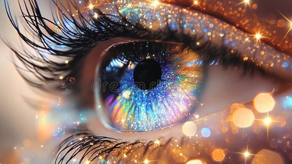 A Beautiful Alien Woman Feminine Bright Colorful Blue Eyes Stock ...