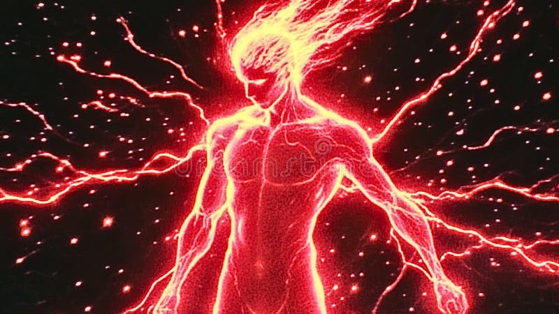 A Marvel Like Superhero Warrior with Powerful Electric and Fire ...