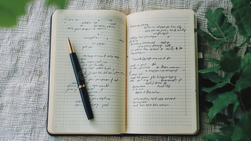 A Book or Notebook and a Pen on Top of it Stock Illustration ...