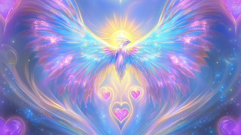 Divine Celestial Magical Phoenix Wings in an Angelic Background in ...