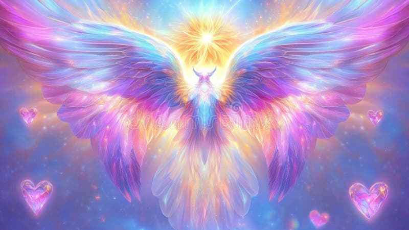 Divine Celestial Magical Phoenix Wings in an Angelic Background in ...