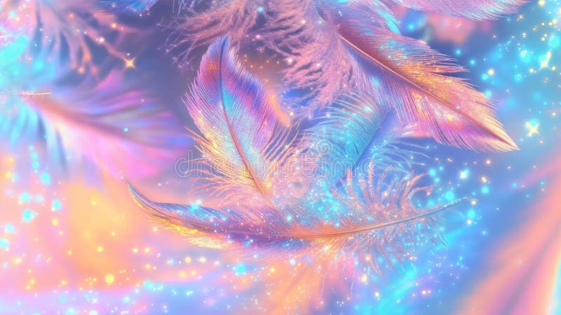 Divine Celestial Angelic Feathers in Pastel Colors Stock Illustration ...