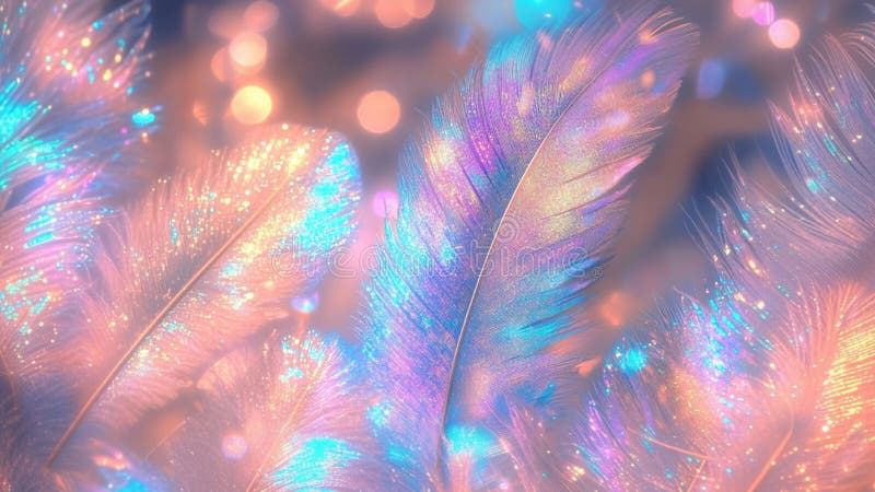 Divine Celestial Angelic Feathers in Pastel Colors Stock Illustration ...