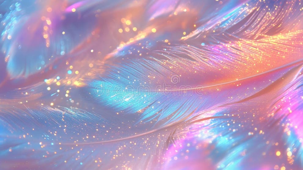 Divine Celestial Angelic Feathers in Pastel Colors Stock Illustration ...