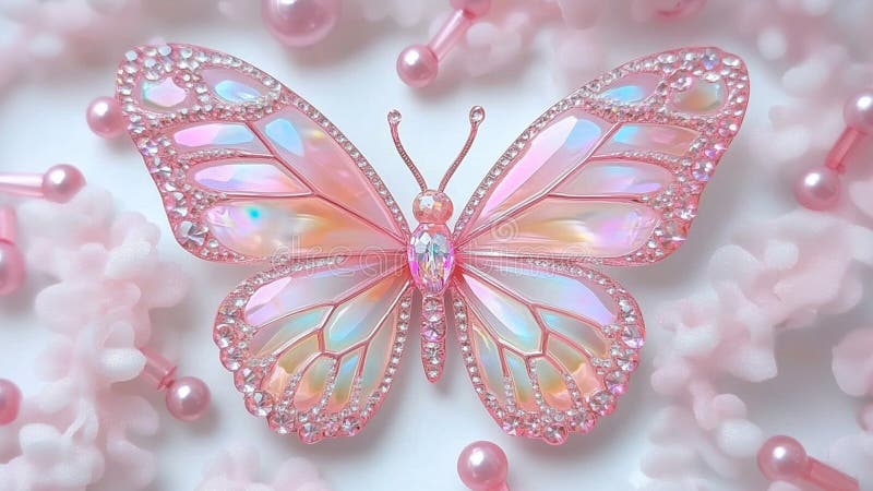 Luxury Feminine Light Pink Butterfly Jewelries Symbolizing Beauty and ...