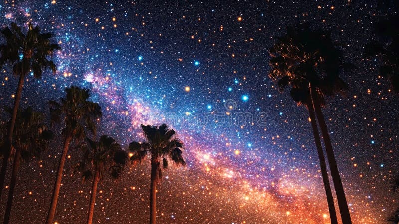Breezy Tropical Palm Trees Under a Stunning Sky Full of Magical ...