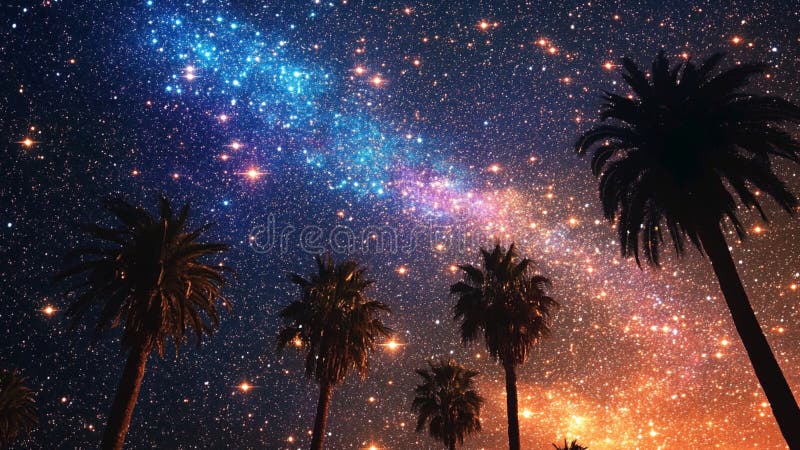 Breezy Tropical Palm Trees Under a Stunning Sky Full of Magical ...