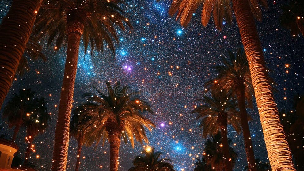 Breezy Tropical Palm Trees Under a Stunning Sky Full of Magical ...