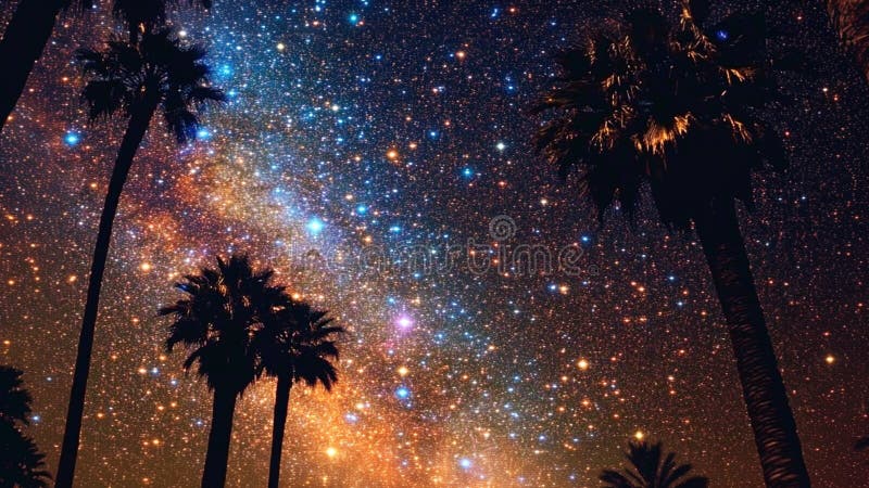 Breezy Tropical Palm Trees Under a Stunning Sky Full of Magical ...