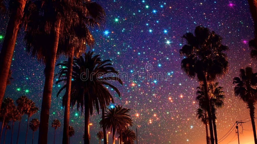 Breezy Tropical Palm Trees Under a Stunning Sky Full of Magical ...