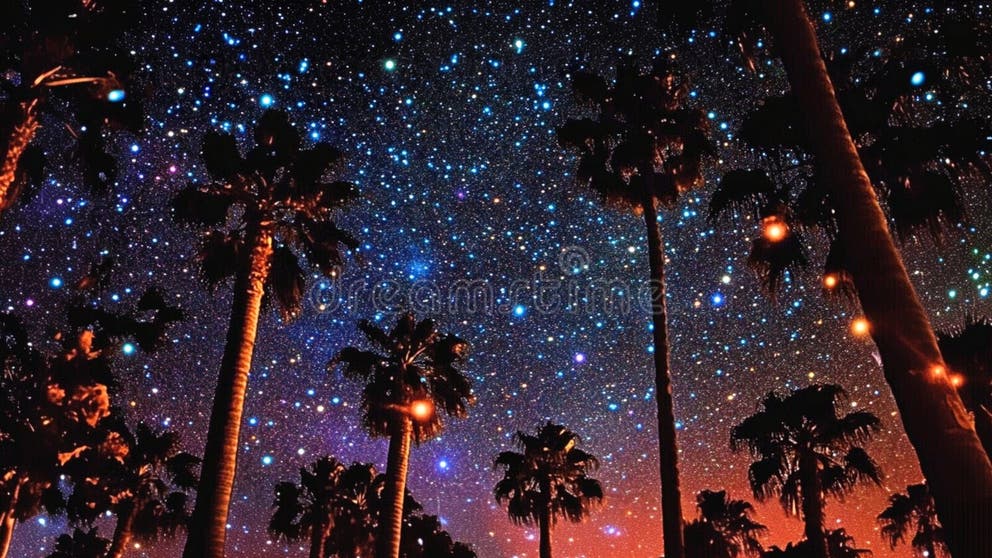 Breezy Tropical Palm Trees Under a Stunning Sky Full of Magical ...