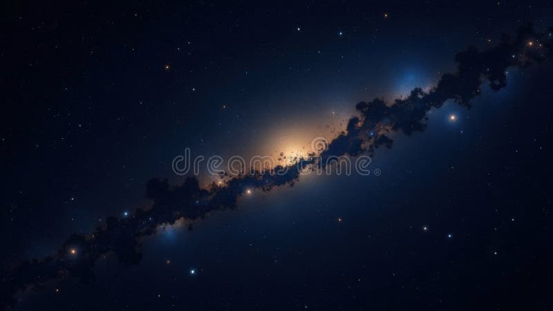 Stunning Cosmic Landscape with Dense Starfield and Dark Nebula Stock ...