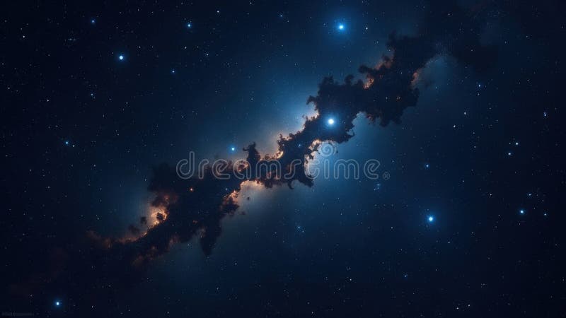 Stunning Cosmic Landscape with Dense Starfield and Dark Nebula Stock ...