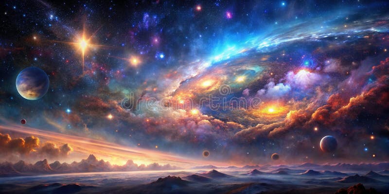 Stunning Cosmic Landscape a Vivid Display of Nebulous Structures and ...
