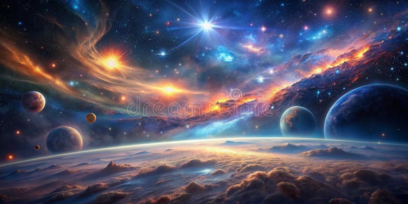 Stunning Cosmic Landscape a Vivid Display of Nebulous Structures and ...