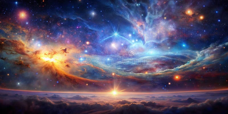 Stunning Cosmic Landscape a Vivid Display of Nebulous Structures and ...