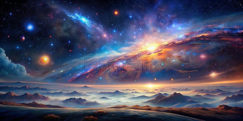 Stunning Cosmic Landscape a Vivid Display of Nebulous Structures and ...