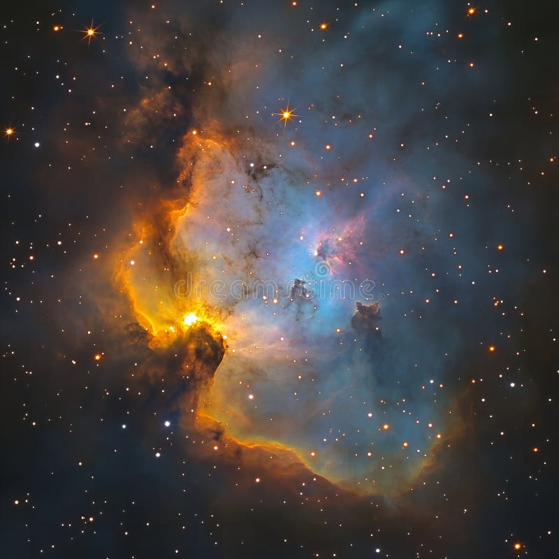 Stunning Cosmic Nebula Celestial Landscape of Stars and Gas Clouds Stock Illustration ...