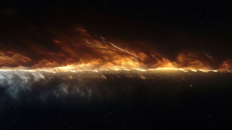 A Stunning Cosmic Scene Depicting Vibrant Clouds and Light in a Dark ...