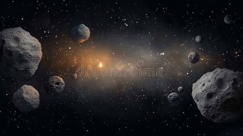 A Stunning Cosmic Scene Featuring Asteroids Floating in Deep Space with ...