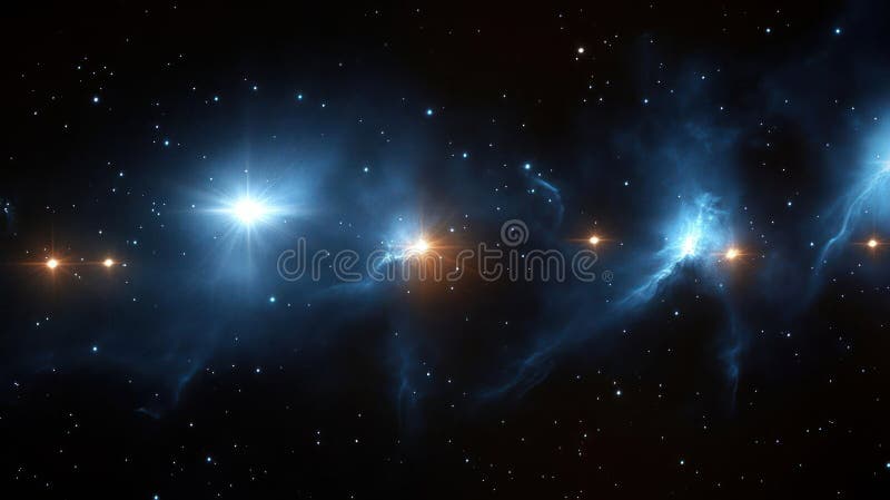 A Stunning Cosmic Scene Featuring Stars and Nebulae in a Dark Space ...