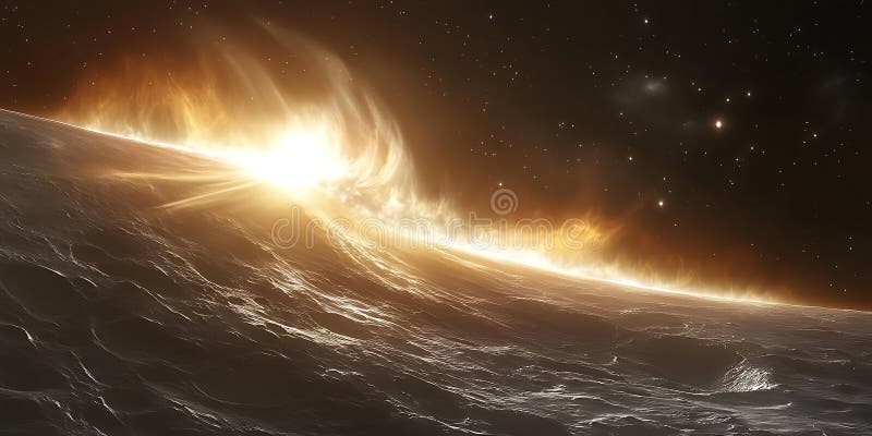 Stunning Cosmic Sunrise a Breathtaking Space Background Stock ...