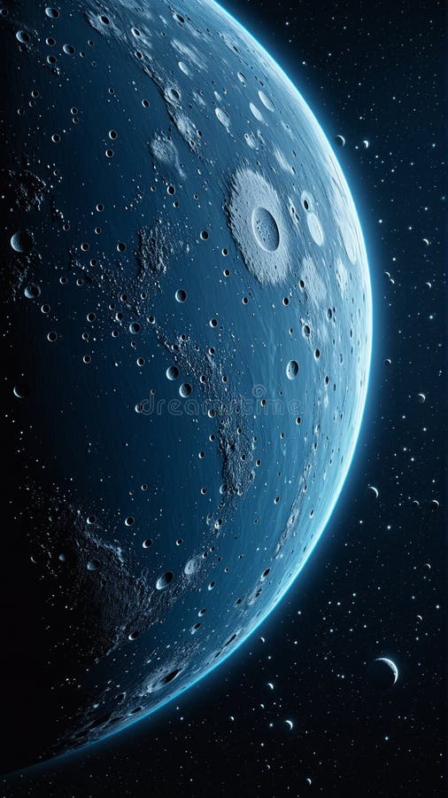 Stunning Cosmic View of a Moon-like Planet in Deep Space Stock Image ...