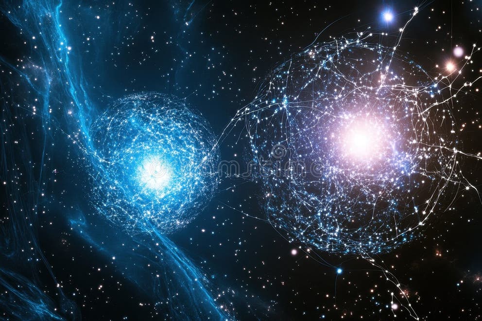 Stunning Cosmic Visualization Illustrating the Formation of Celestial Structures in Space Stock ...